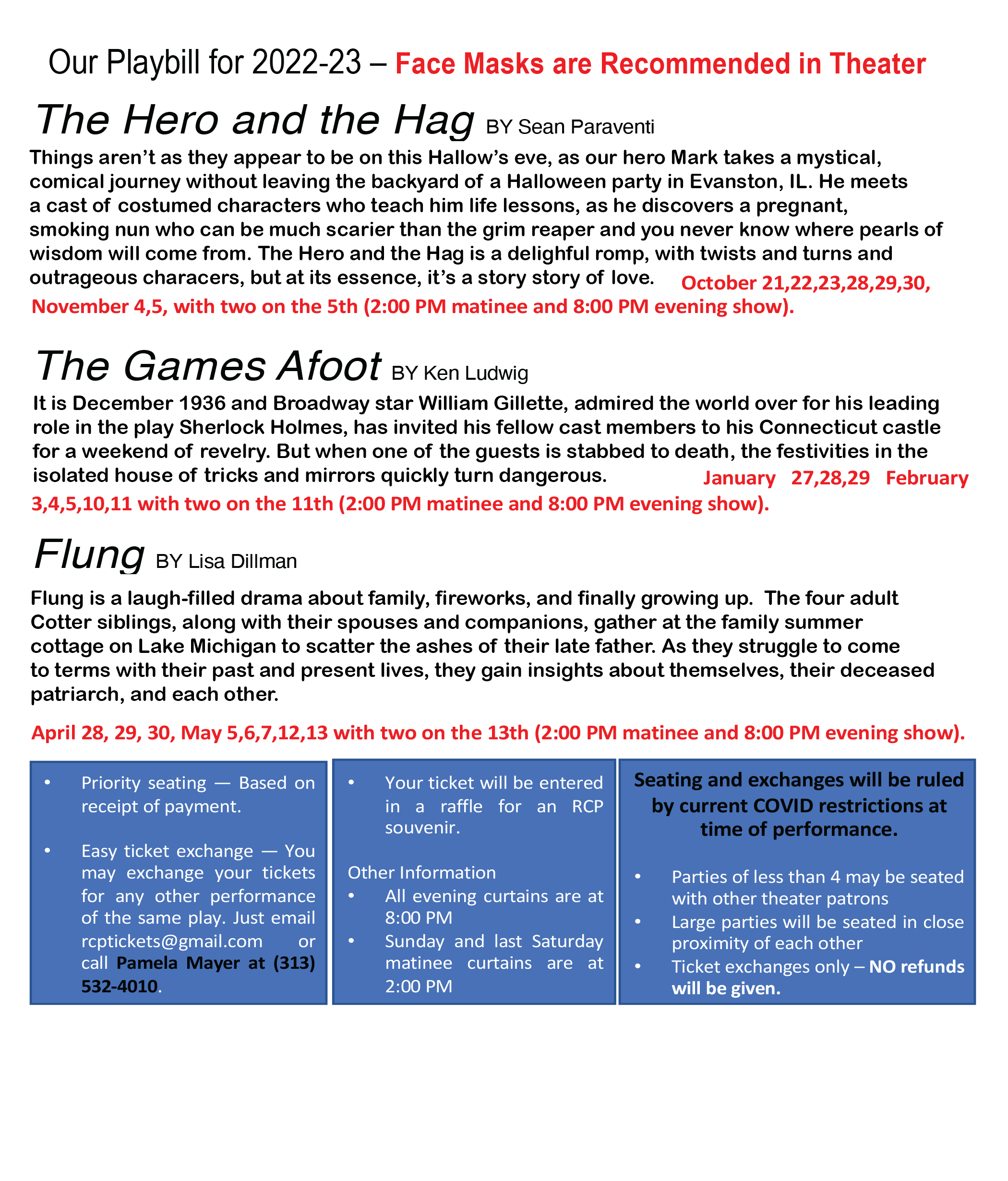 Rosedale Community Players - Season Tickets